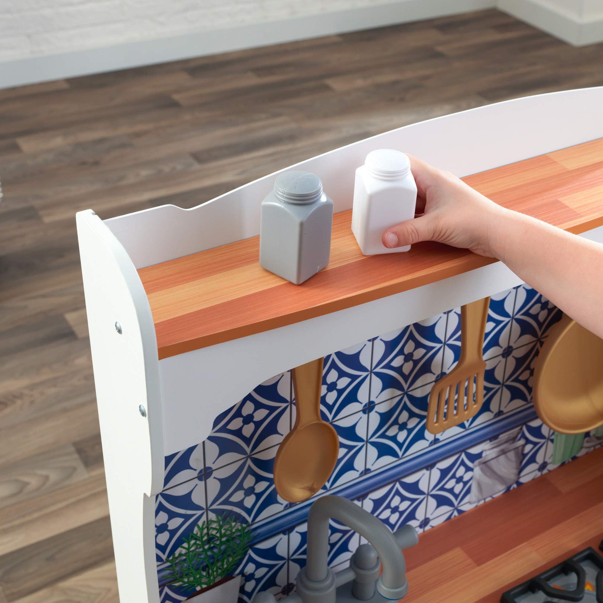 KidKraft Wooden Mosaic Magnetic Play Kitchen with Magnets, Multi