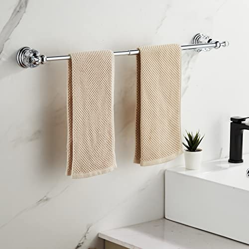 WOLIBEER Crystal Towel Bar,Chrome Towel Holder Adjustable Towel Rack Rod Expandable Stainless Steel Bathroom Accessories Wall Mounted