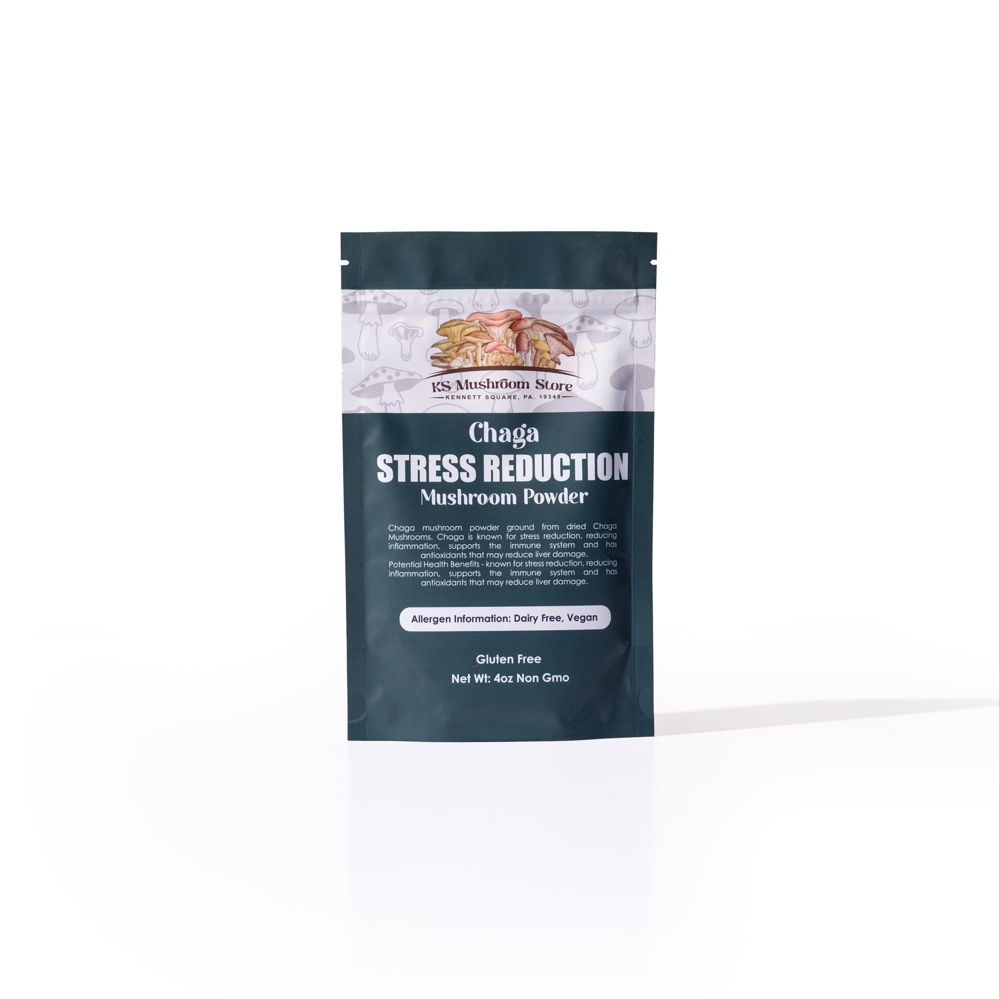 KS Mushroom Store Lions Mane Chaga Powder for Cooking, Sauce, Soup, Mushroom Coffee and Tea - Non-GMO, Vegan, Dairy Free, 4oz, 113g