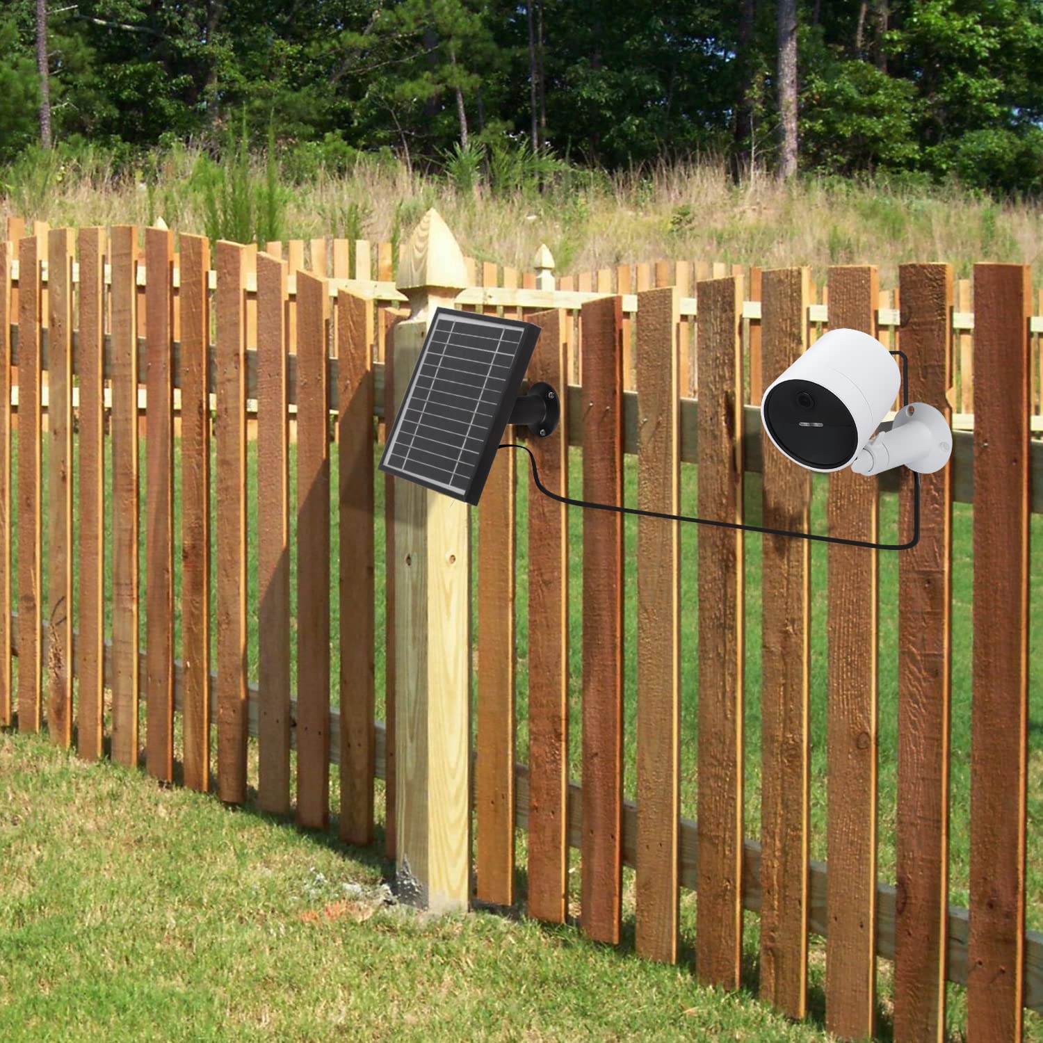 UYODM Solar Panel Compatible with SimpliSafe Wireless Outdoor Security Camera,Power Your SimpliSafe Outdoor Camera continuously, AL Alloy Frame Durable and Sturdy - Black