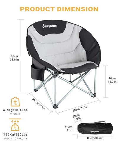 KingCamp KC3989 MediumGrey-USVC, One Size, Black/Grey