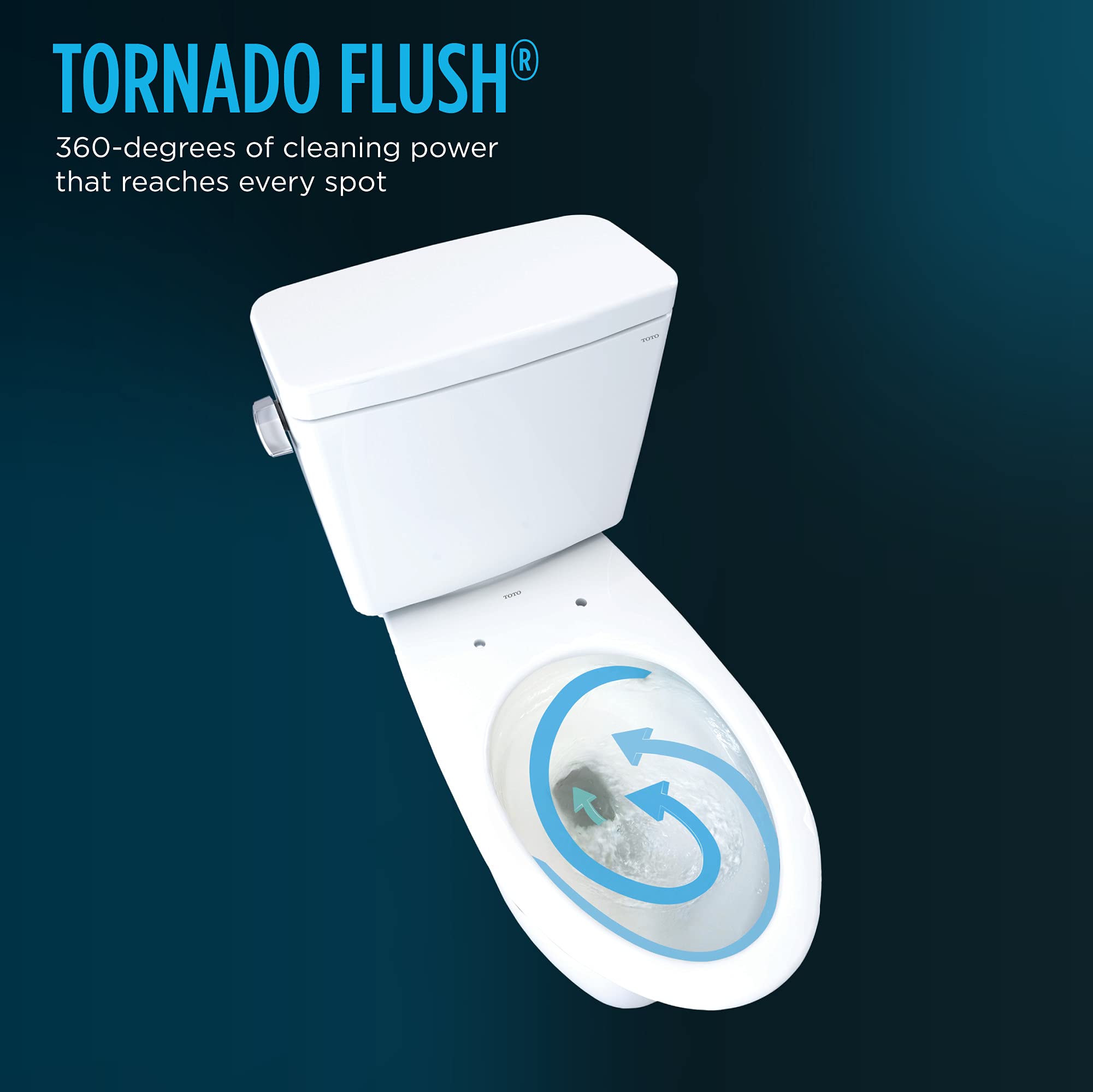 TOTO Drake Two-Piece Elongated 1.6 GPF Universal Height TORNADO FLUSH Toilet with CEFIONTECT, Cotton White - CST776CSFG#01