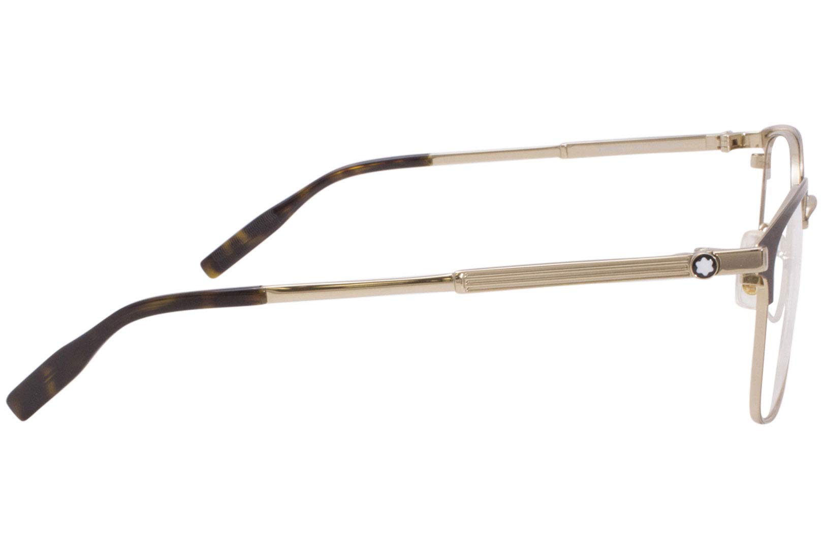 Montblanc Rectangular Eyeglasses MB0083OK 002 Matte Brown/Gold/Havana 52mm 0083