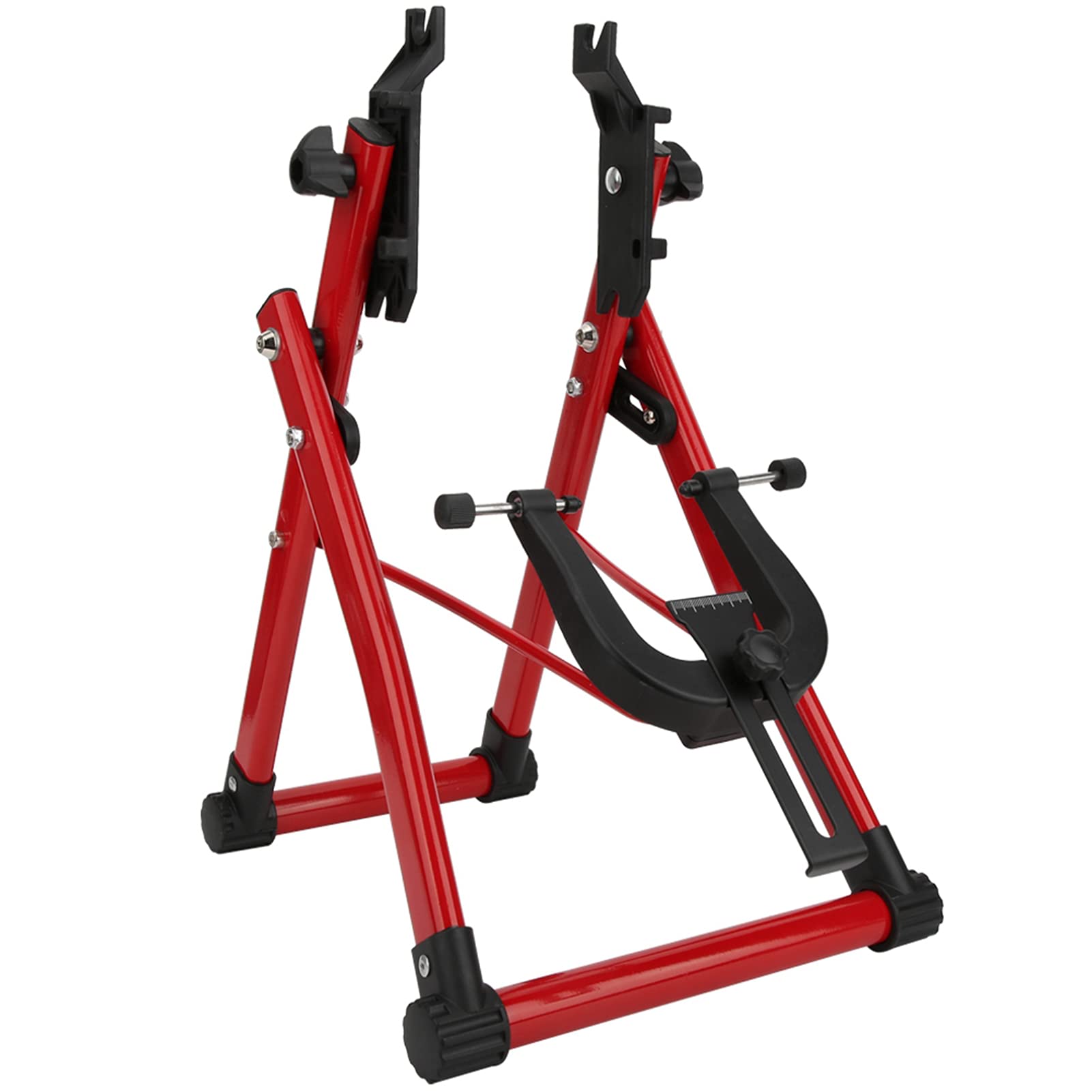 KENANLAN Bike Repair Tool, Aluminium Alloy Red Simple Convenient Wheel Truing Stand Home Bike Repair Maintenance Support Tool Accessory