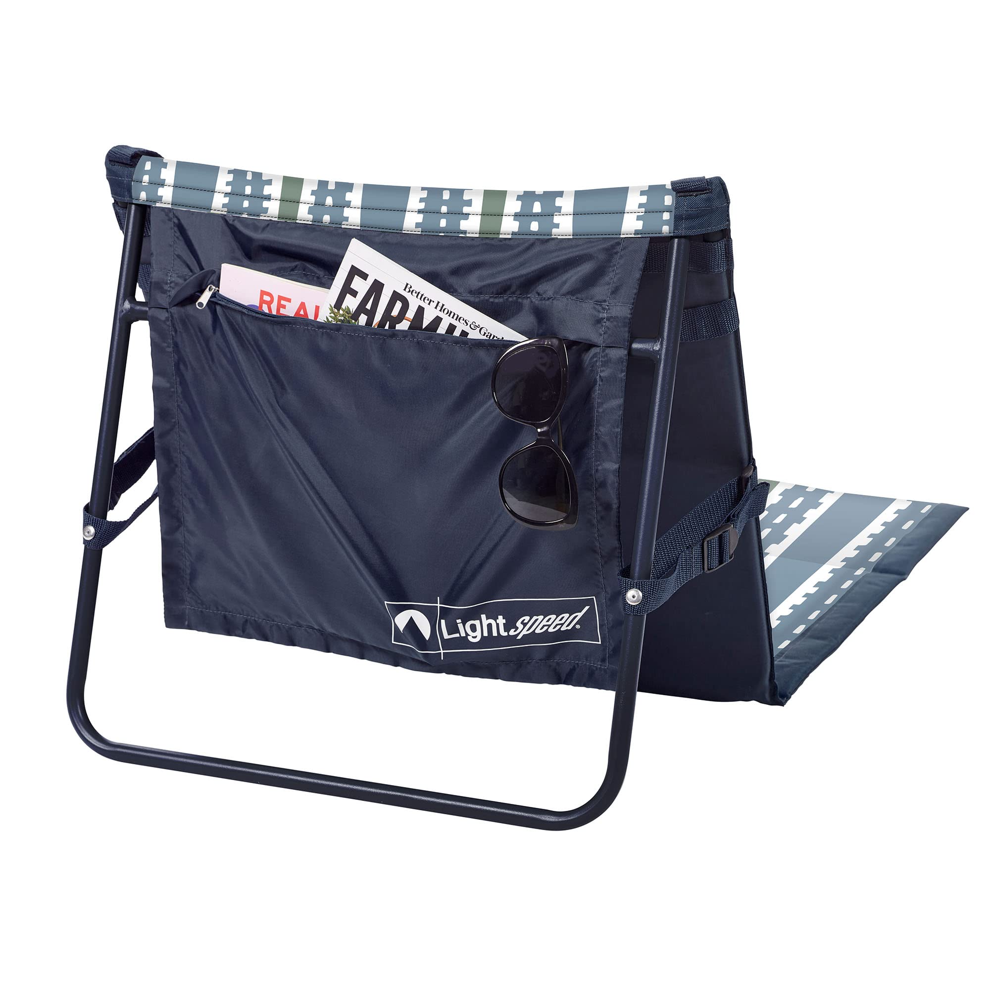 Lightspeed Outdoors Beach Loungers, Portable Chair, Mud Stripes, 2-Pack