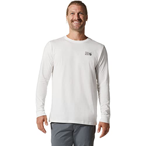 Mountain Hardwear Men's MHW Logo in a Box Long Sleeve, Fogbank, Medium
