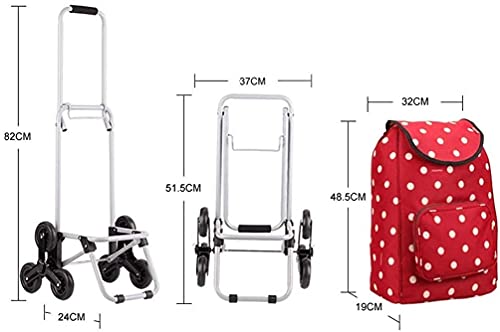 Shopping Trolley on Wheels Multi Function Shopping Cart Foldable Trolley On Wheels Lightweight Stair Climbing Cart with Large Capacity Waterproof Grocery Stair Climbing Foldable Cart Storage Hand T