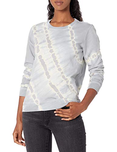 Lucky Brand womens Long Sleeve Crew Neck Tie Dye Pullover Sweatshirt, Grey Multi, Medium US
