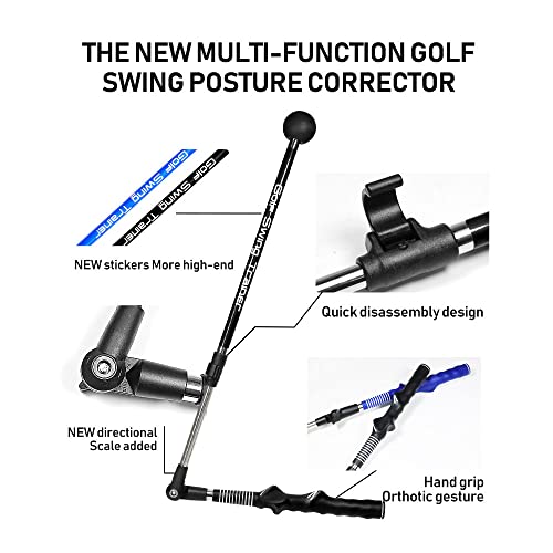 PRMAL Adjustable Golf Swing Trainer,Golf Swing Trainer Aid Adjustable,Foldable Golf Swing Training Sticks,Golf Training Aids Swing,Portable Golf Training Aids (Black)