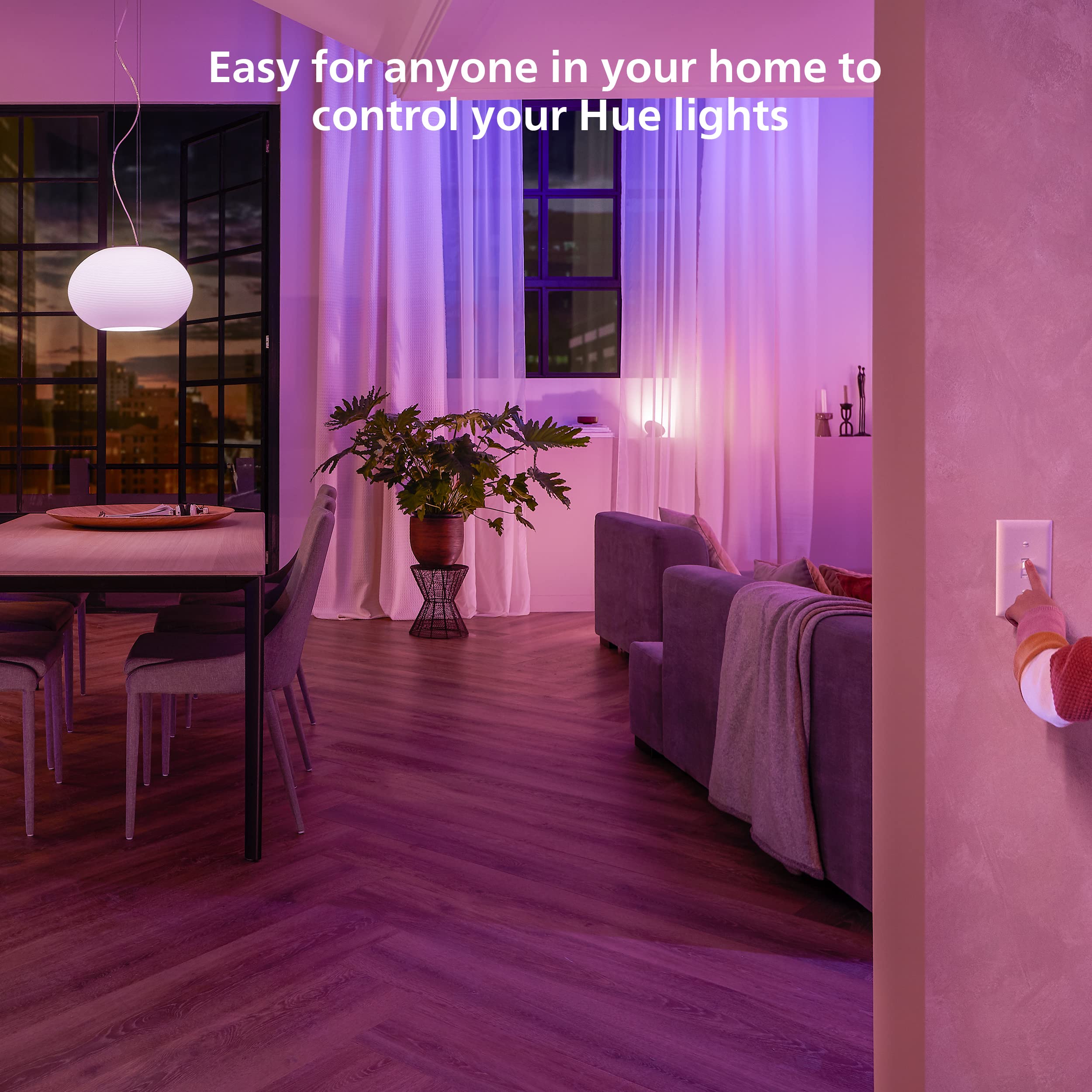 Philips Hue Wall Switch Module, White - 1 Pack - Indoor - Keeps Hue Smart Lights Reachable When Switch is Off - Requires Hue Lights and Hue Bridge