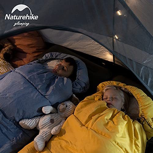 Naturehike Child's Sleeping Bag Camping Multi-Use Sleeping Sack Children's Growing Can Be Lengthen Foldable Storage Splicing Waterproof Ultralight Portable for Hiking Outdoor to Keep Warm (Yellow)