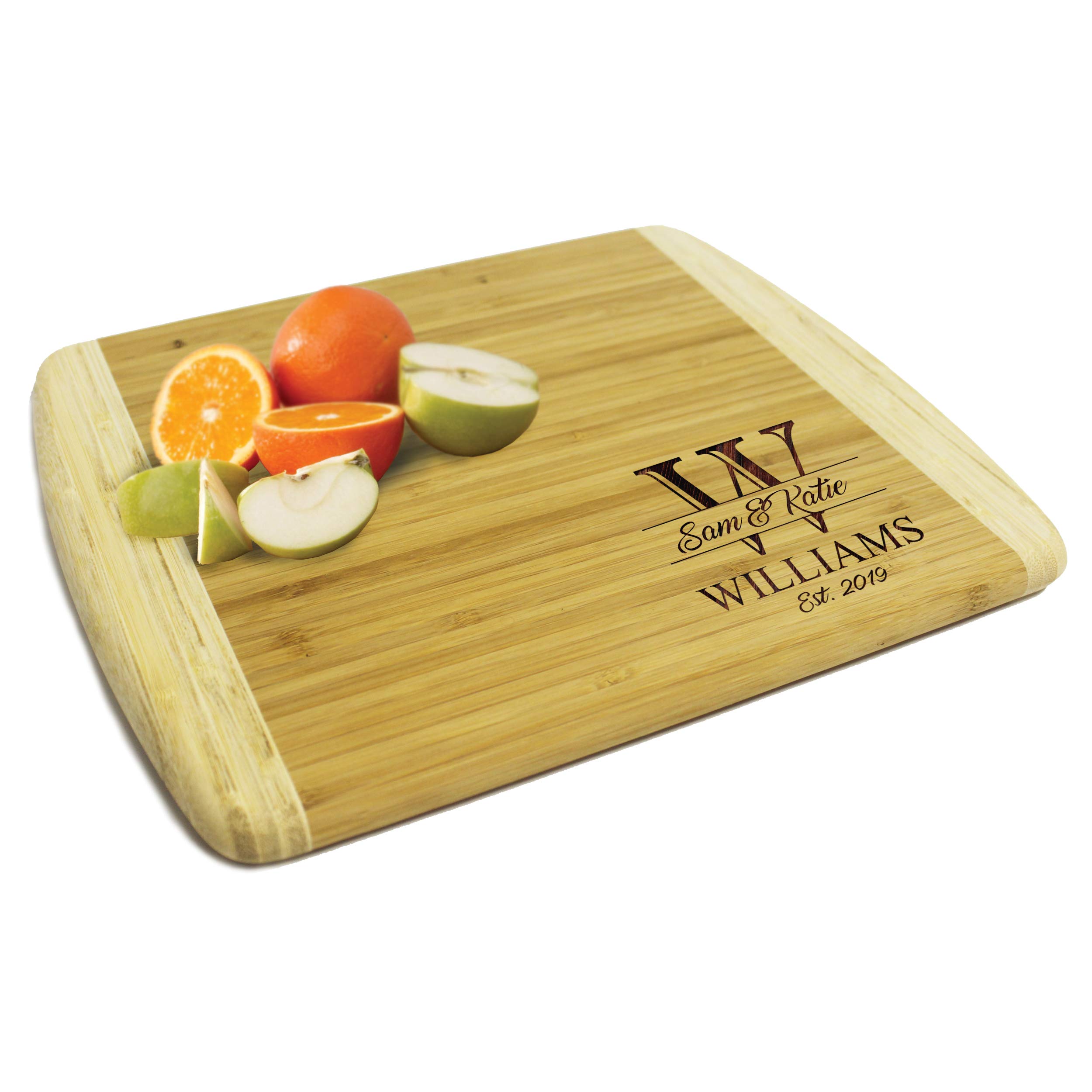 Premium Bamboo Cutting Boards - Monogrammed Wedding Cutting Board Housewarming for Couples - Custom Personalized (LARGE - 18" x 12")