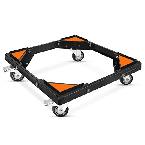 SPACECARE Mobile Roller with 2 Locking Wheels - Adjustable Furniture Dolly with Steady Steel Frame Washing Machine Stand Black Refrigerator Base Moving Cart