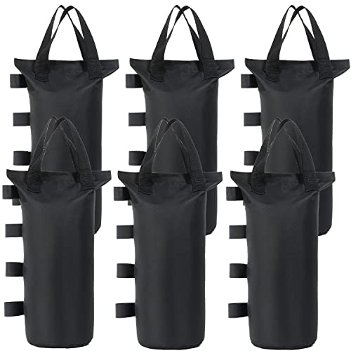 JSJHE canopy tent weight bag for pop up canopy Heavy Duty Sandbag for Backyard,Outdoor Patio,Sports (6pcs-round, black)