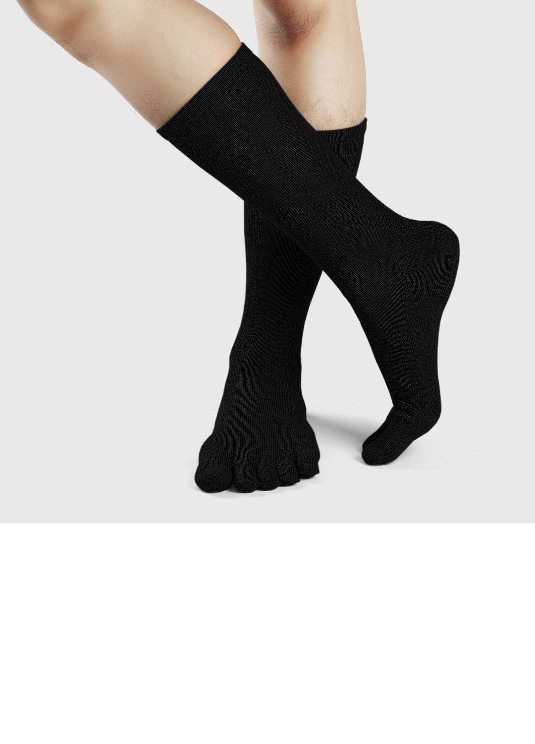 Mens Toe Socks Cotton Athletic Running Ankle Five Finger Crew Socks
