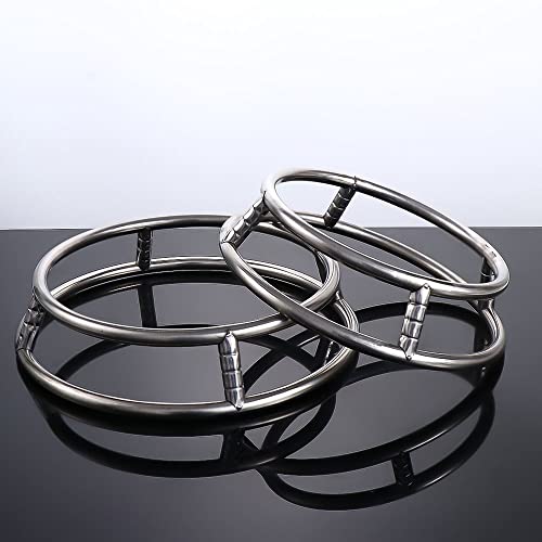 Potholders Wok Ring for Gas Stove, Stainless Steel Round Shelf Home Wok Rack, Reversible Size Wok Stand Wok Rack for Most Woks (S)
