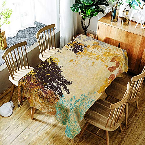 Simple Retro Line Tablecloth Creative Colorful Landscape Polyester Comfortable Waterproof Table Cover Picnic Mat A5 140x210cm