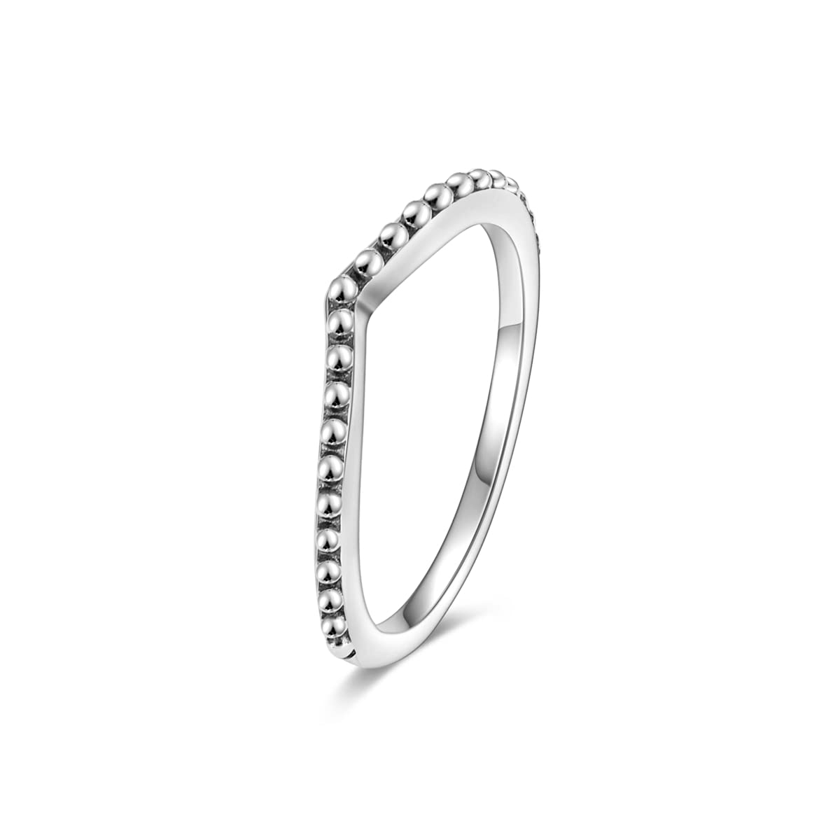 NARMO Rings for Women Sterling Silver Line Ring Cubic Zirconia Wide Band Rings (6)