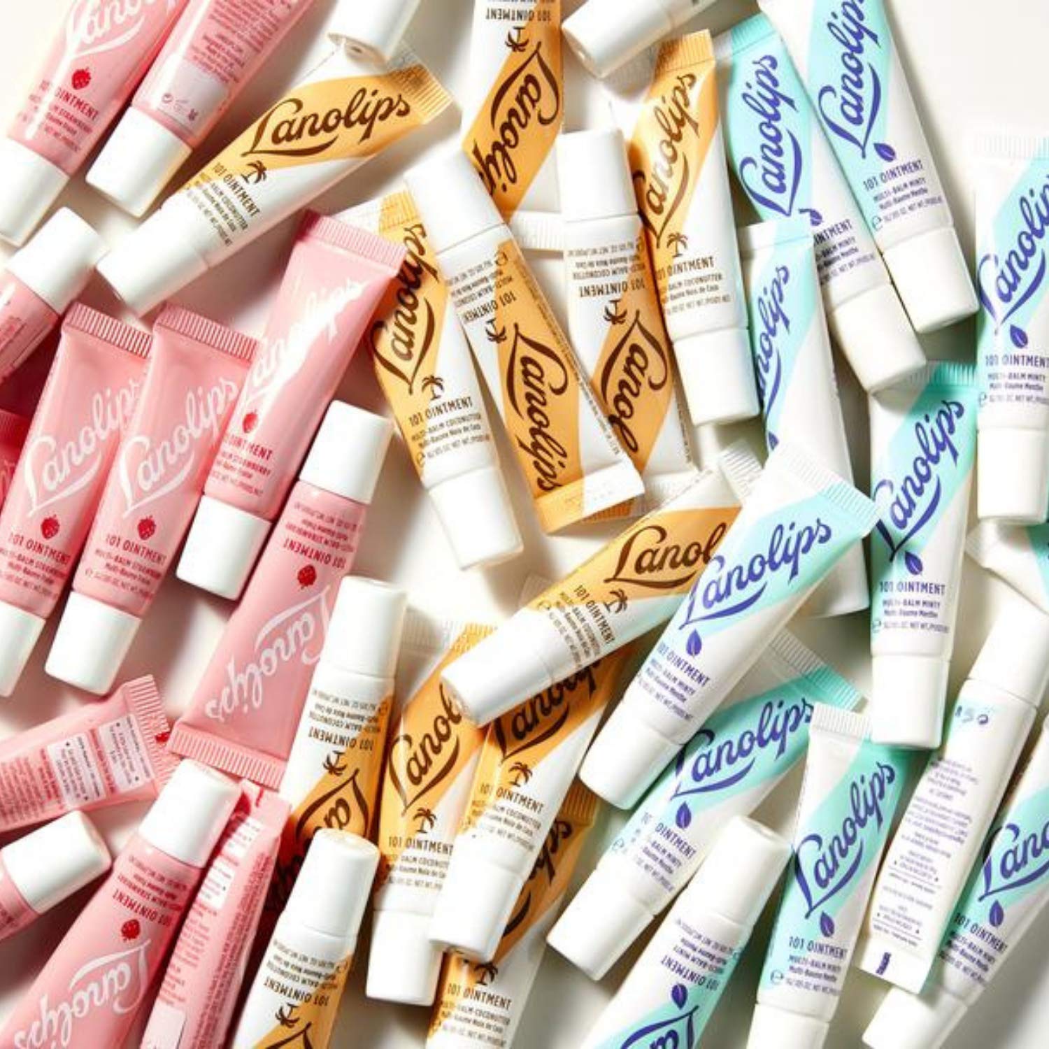 Lanolips 101 Fruity Babies Trio Stocking Stuffers - Lanolin Skin Care Gift Set - Strawberry, Minty, and Coconutter Multipurpose Balms for Dry Lips and Skin - Clean, Cruelty-Free (3g / 0.105oz each)