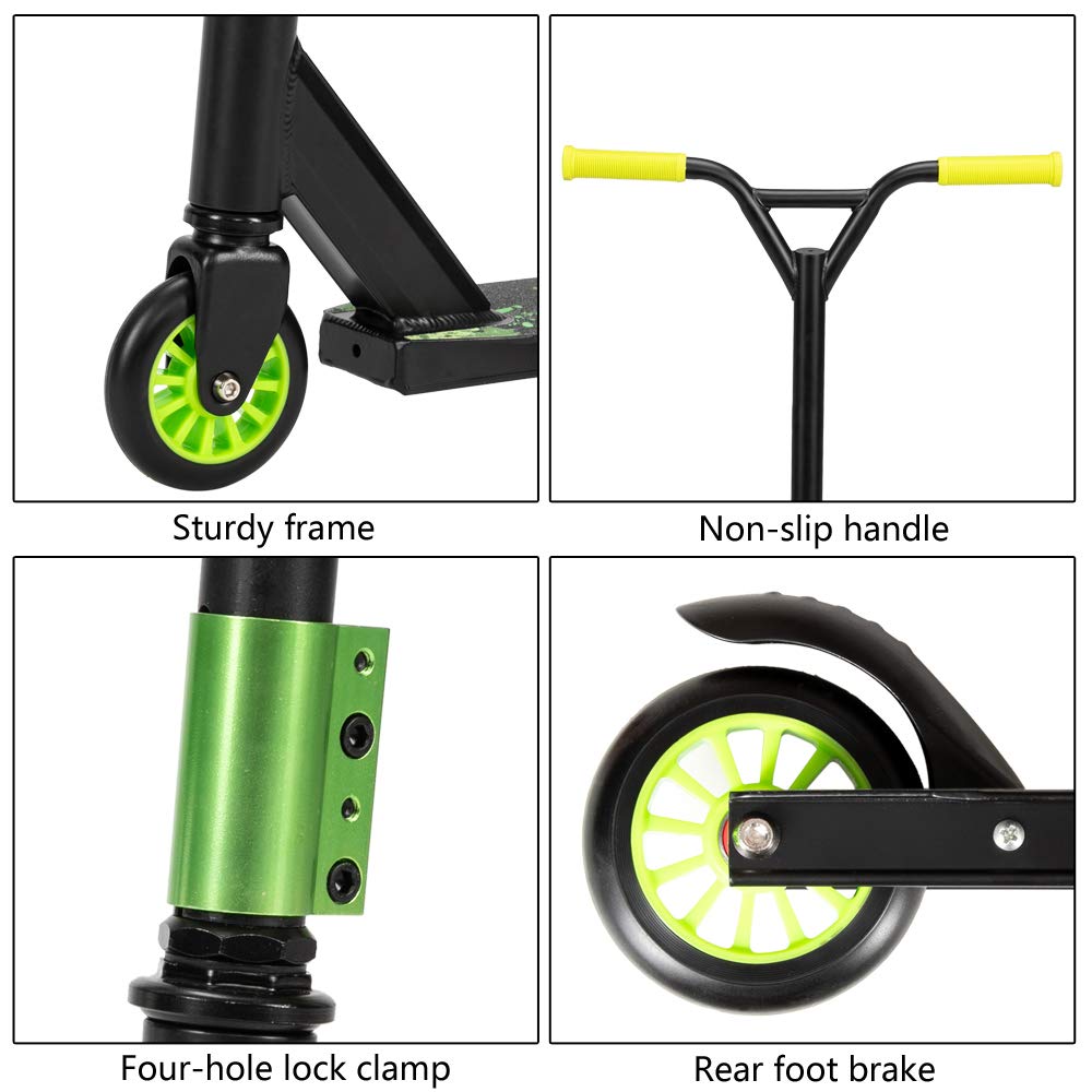 Pro Scooter for Teens and Adults, Freestyle Trick Scooter Green