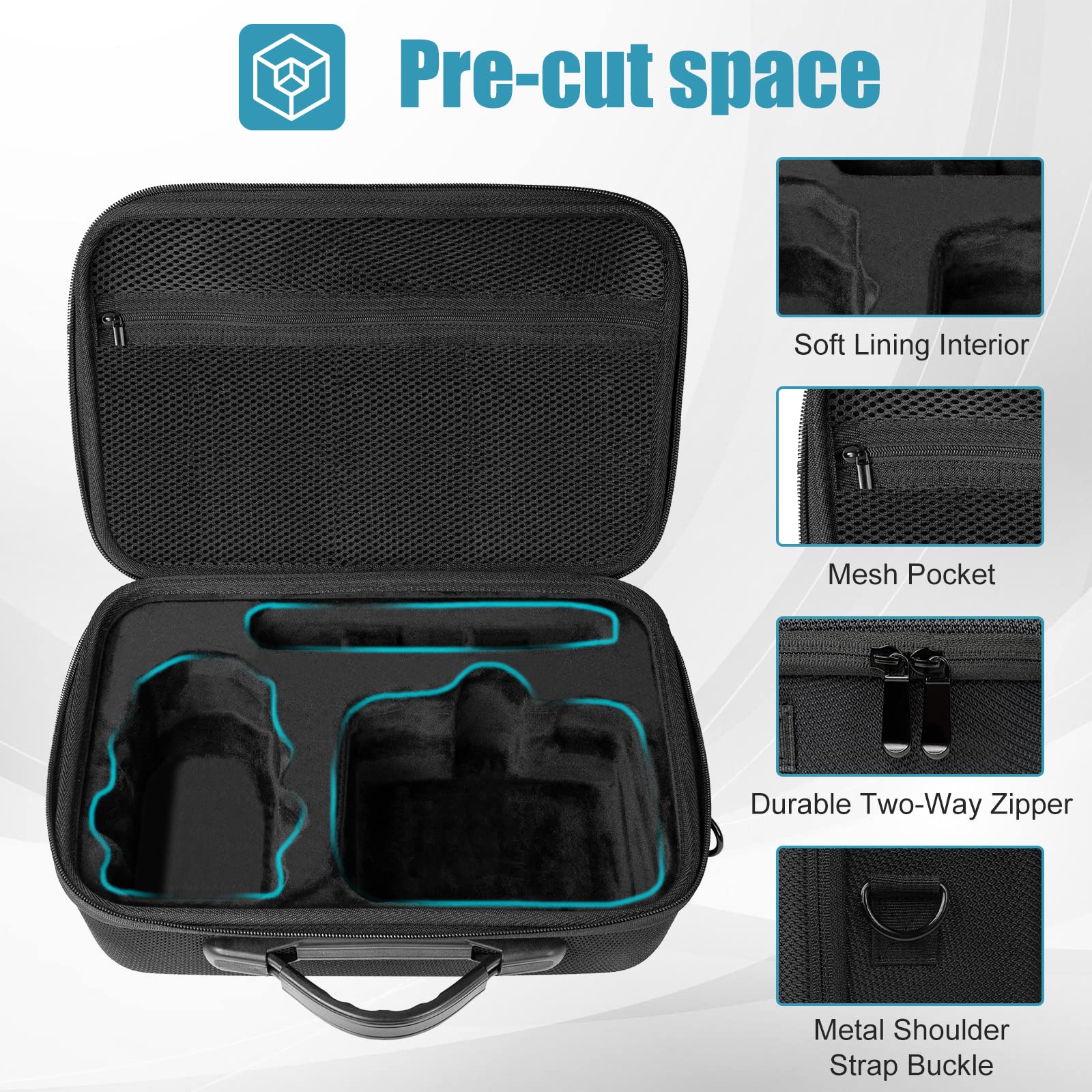 ProCase Hard Carrying Case for DJI Mini 3 Pro/DJI Mini 3 Pro (DJI RC) and Accessories, Portable Shockproof Travel Storage Bag with Shoulder Strap -Black