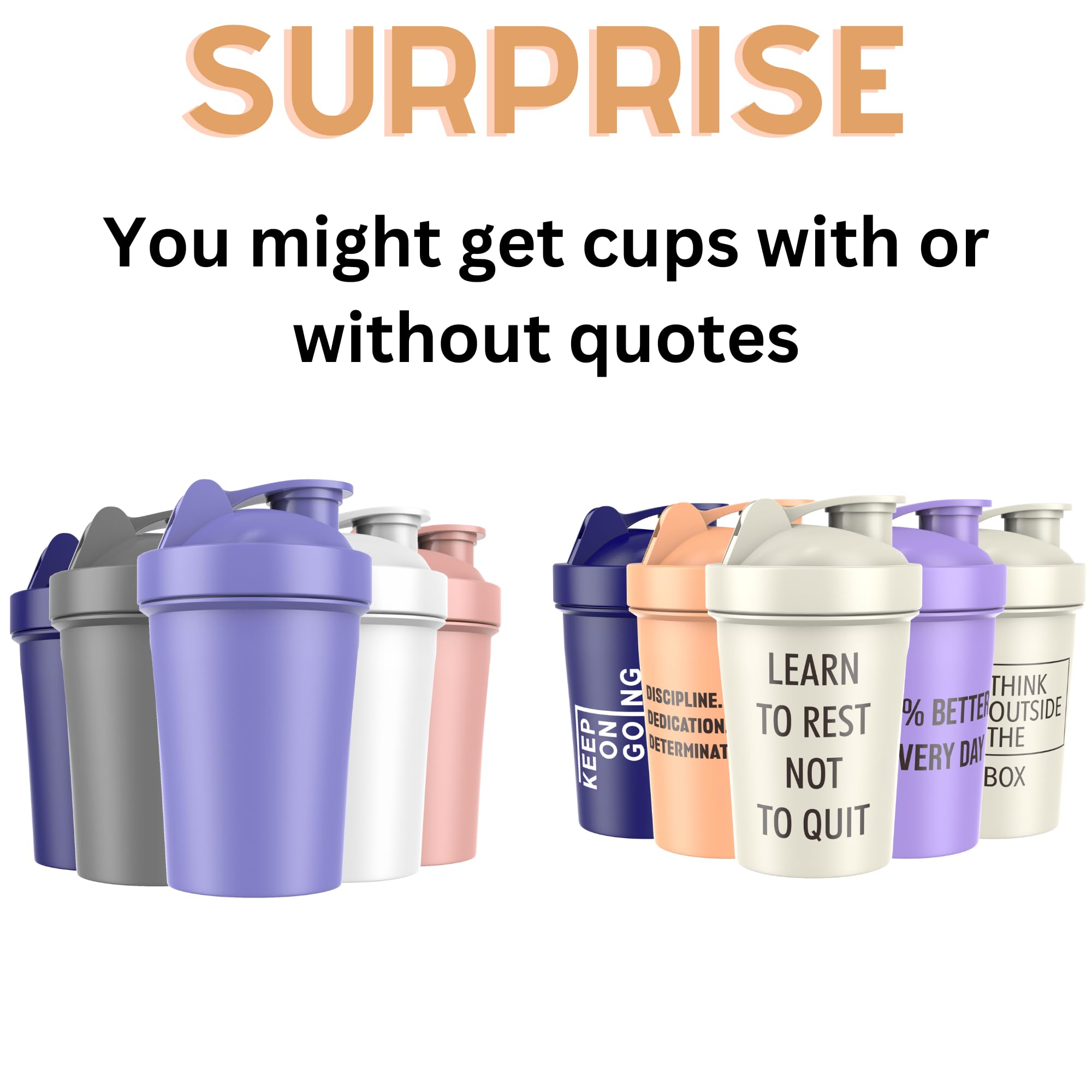 JEELA SPORTS 5 PACK Protein Shaker Bottles for Protein Mixes -20 OZ- Dishwasher Safe Shaker Cups for Protein Shakes - Shaker Cup for Blender Protein Shaker Bottle for Shakes Protein Shake Blender
