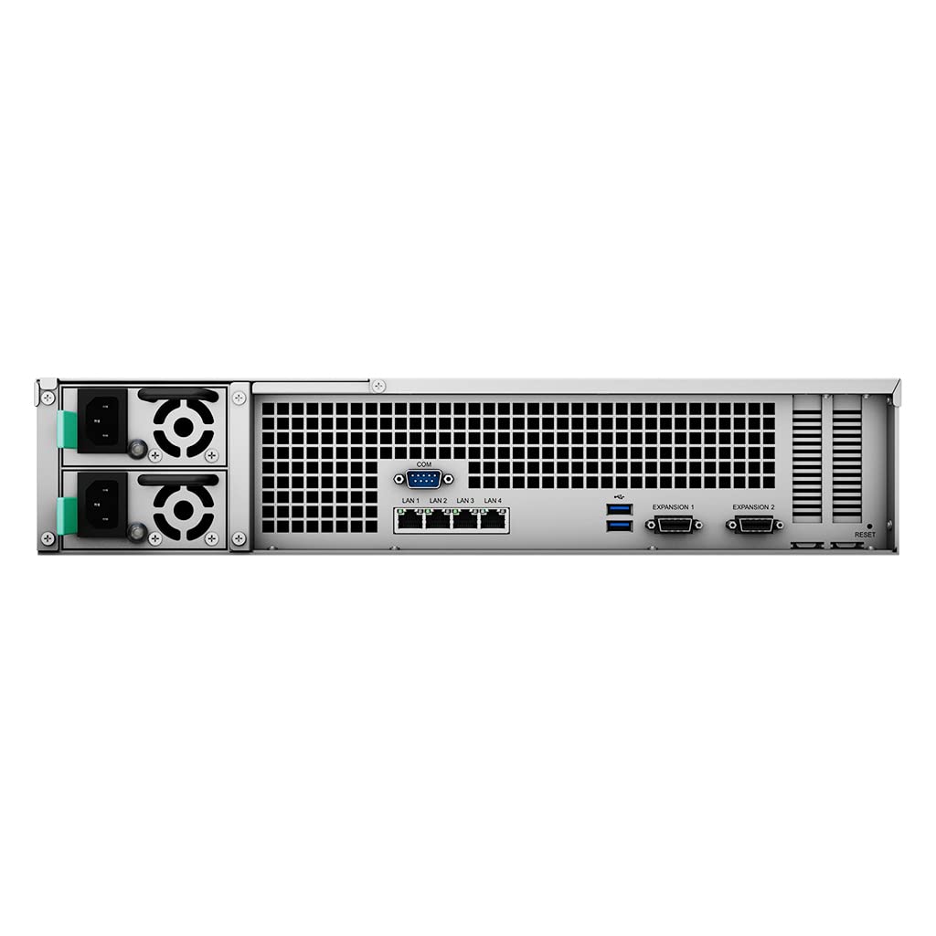 Synology RackStation RS3621xs+ NAS Server with Xeon 2.1GHz CPU, 64GB Memory, 12TB SSD Storage, 2 x 10GbE LAN Ports, DSM Operating System Bundle with Rail kit