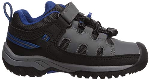 KEEN Little Kid's Targhee Low Height Hiking Shoe, Steel Grey/Baleine Blue, 8 LK (Little Kid) US