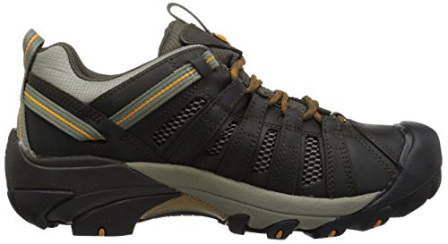 KEEN Men's Voyageur Low Height Breathable Hiking Shoes, Black Olive/Inca Gold, 10
