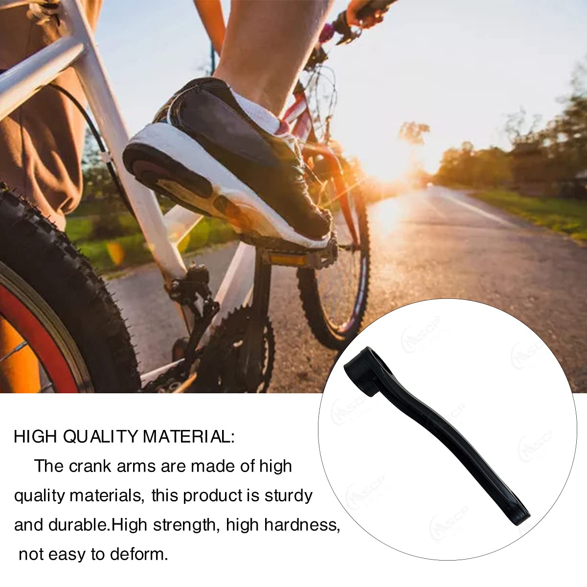 N| Bicycle Crank Arm, Aluminum Alloy Crank Arm, Bicycle 170MM Crank Arm, Bicycle Crank Arm Replacement for Mountain Bike Road Bikes, Horizontal Square Hole (1 Piece, Black)