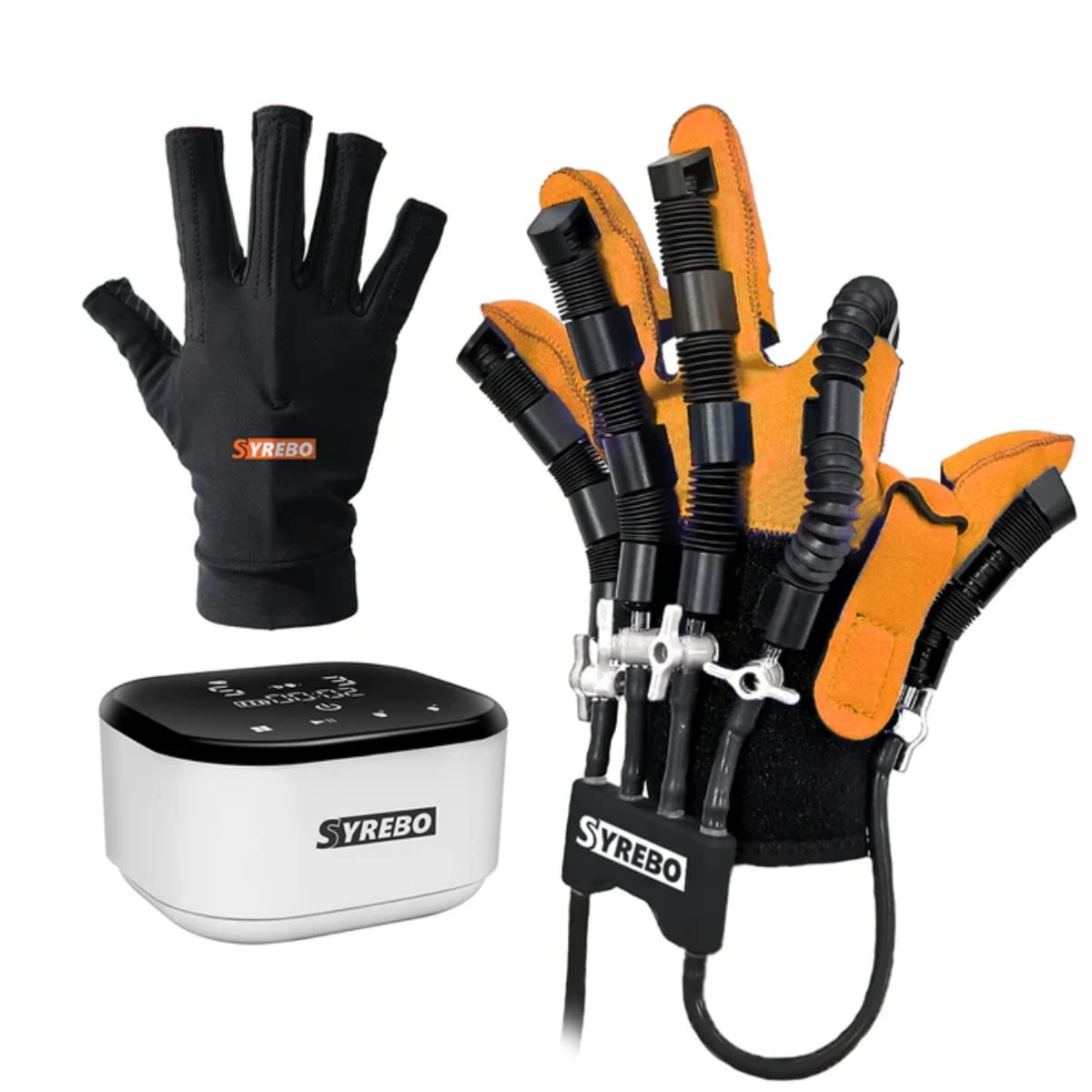 Syrebo Hand Rehabilitation Robot Gloves, E10 Upgrared Model with Rotary Switch Controled Individual Finger Training, Finger Hand Exercise Recovery Equipment for Hand Dysfunction Patients