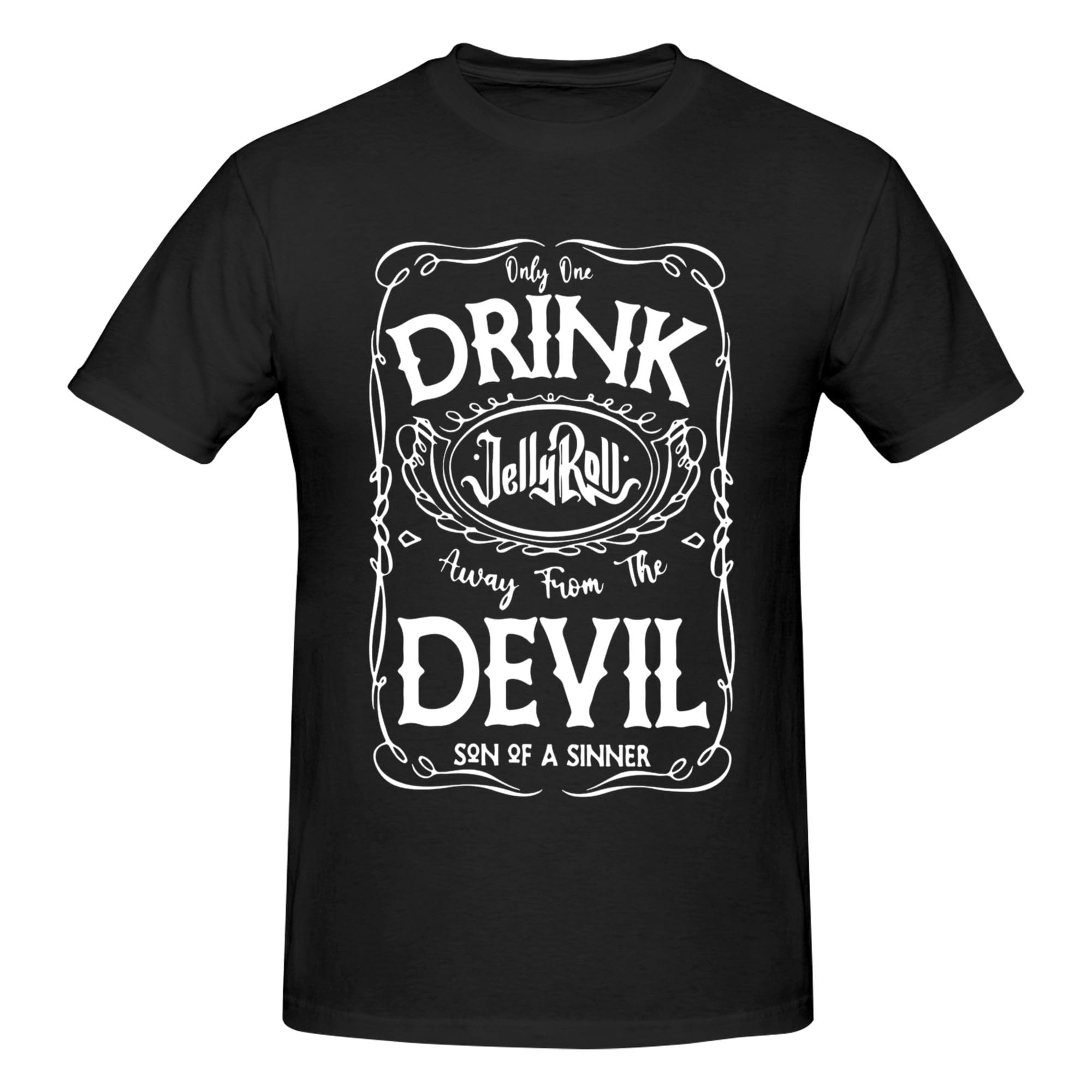 Jellys Music Rolls Shirt Mens T Shirts Womens Tops Casual Tee Short Sleeve Hip Hop Rap T-Shirt for Birthday Concert Party Husband Wife Family Friends Lover Gifts Black 6X-Large