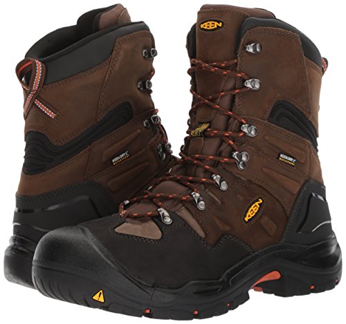 KEEN Utility mens Coburg 8" Steel Toe Waterproof Work Boots, Cascade Brown/Brindle, 15 Wide US