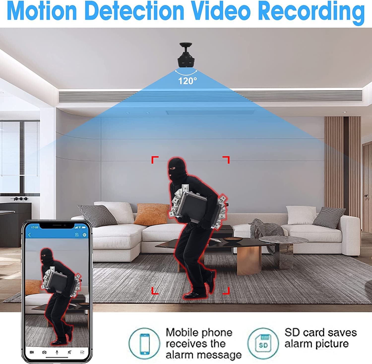 Jukllezan Mini Hidden Camera Wireless spy Camera Portable Nanny Camera HD 1080P Camera with Night Vision and Motion Detection for Home Outdoor Office Features Small Camera,Black