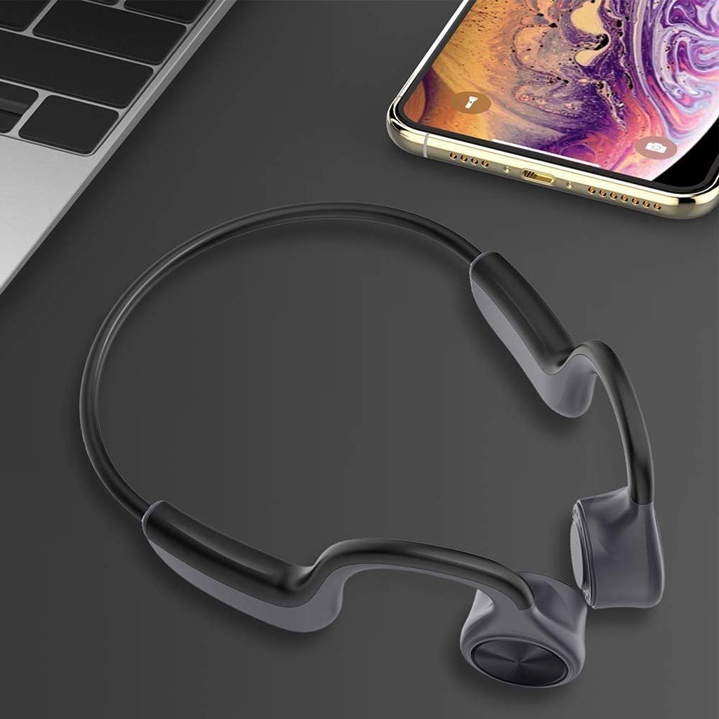 TBIIEXFL Bone Conduction Earphone, Sports Earphone Stereo Sweatproof with Microphone Running Bicycle Mountaineering Bone Sensor Earphone