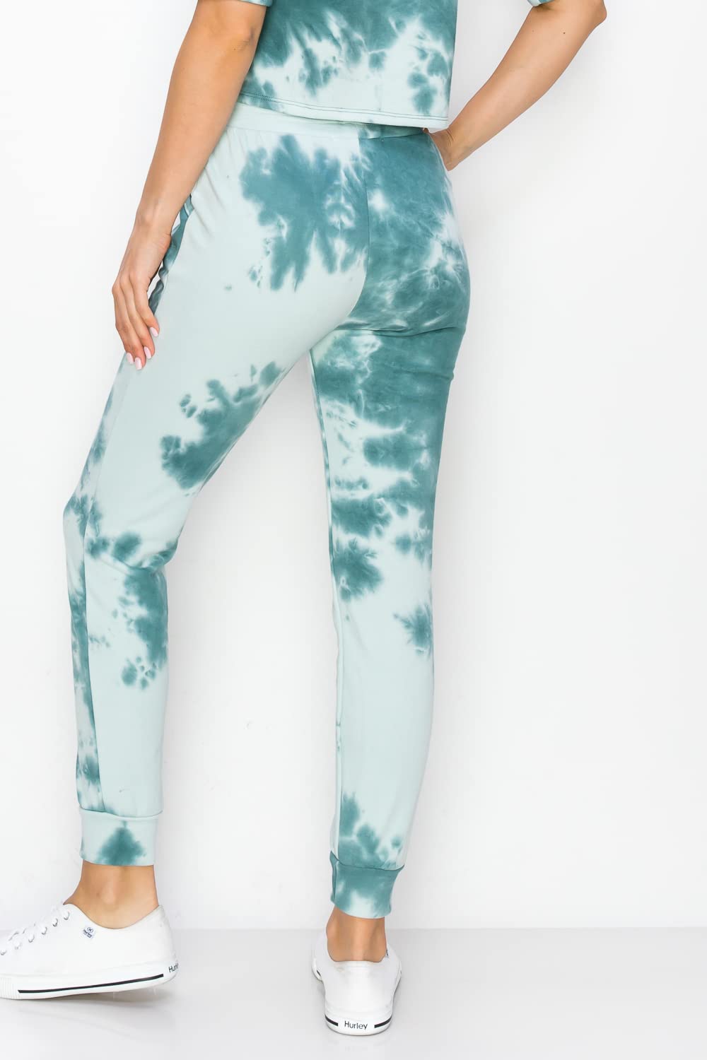 OCEAN ELPIS Women's Jogger Sweatpants – Casual Tie Dye Active Workout Running Yoga Lounge Tapered Pants with Pocket L11032 Sage S
