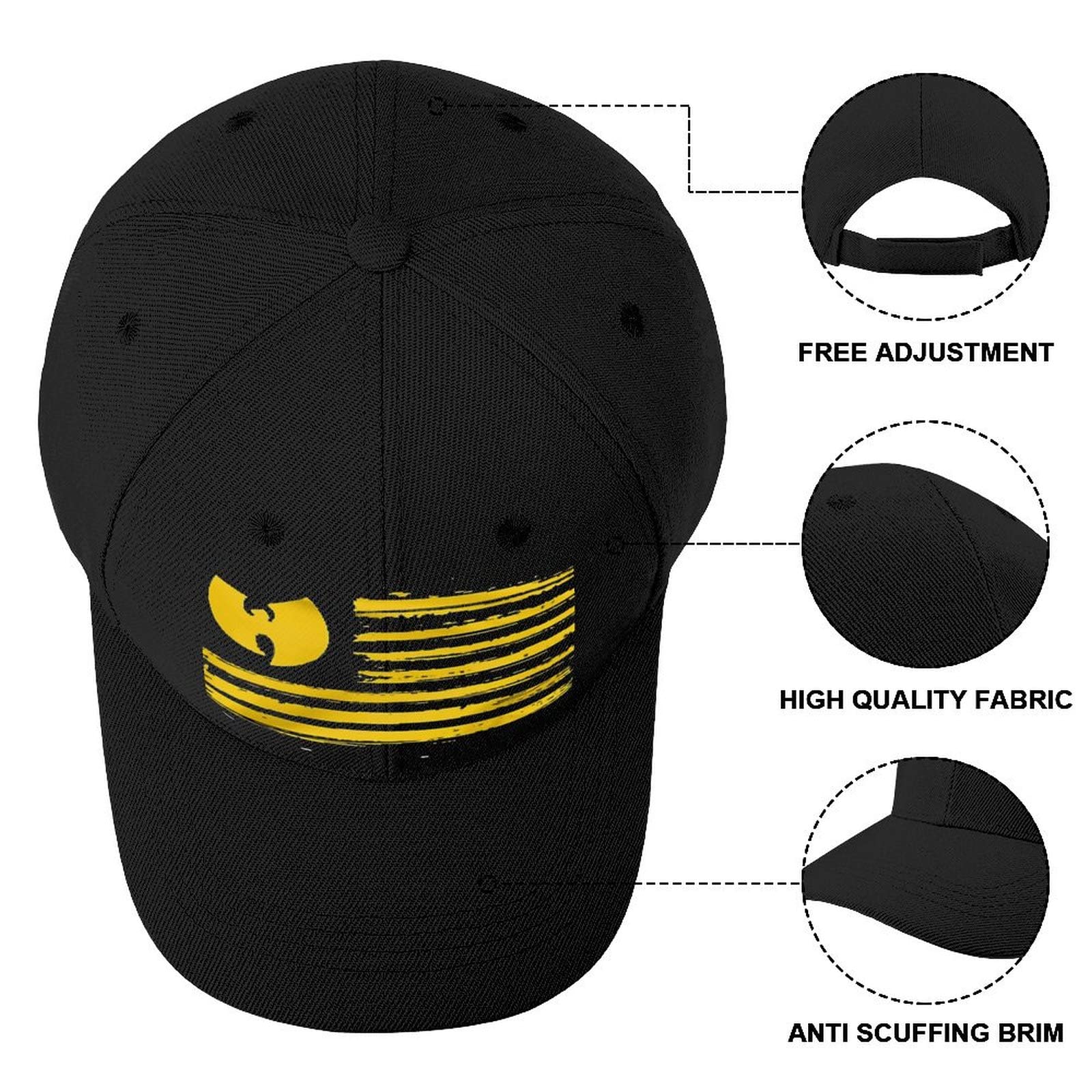 NGZHAIGU Wooo-Tang Baseball Cap Hat Adjustable Hat for Men Women Black1 One Size