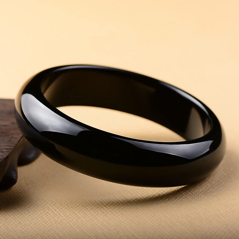 Natural Black Jade jadeite bracelet bangle 66mm Bead#3999