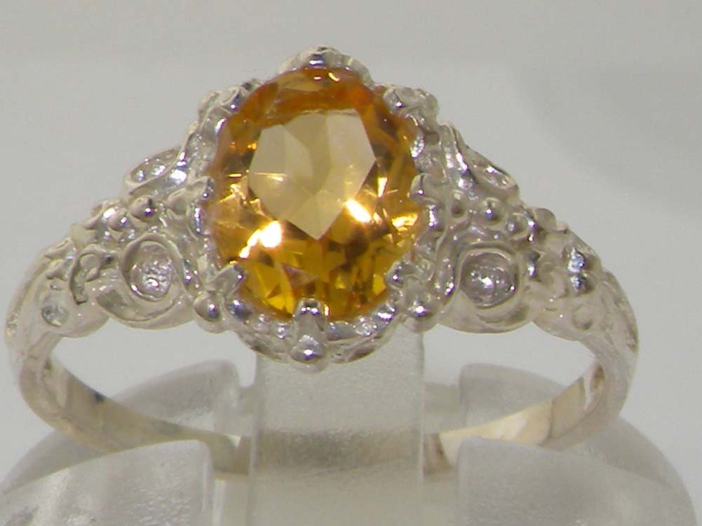 LetsBuyGold 925 Sterling Silver Natural Citrine Womens Promise Ring - Size 7.5