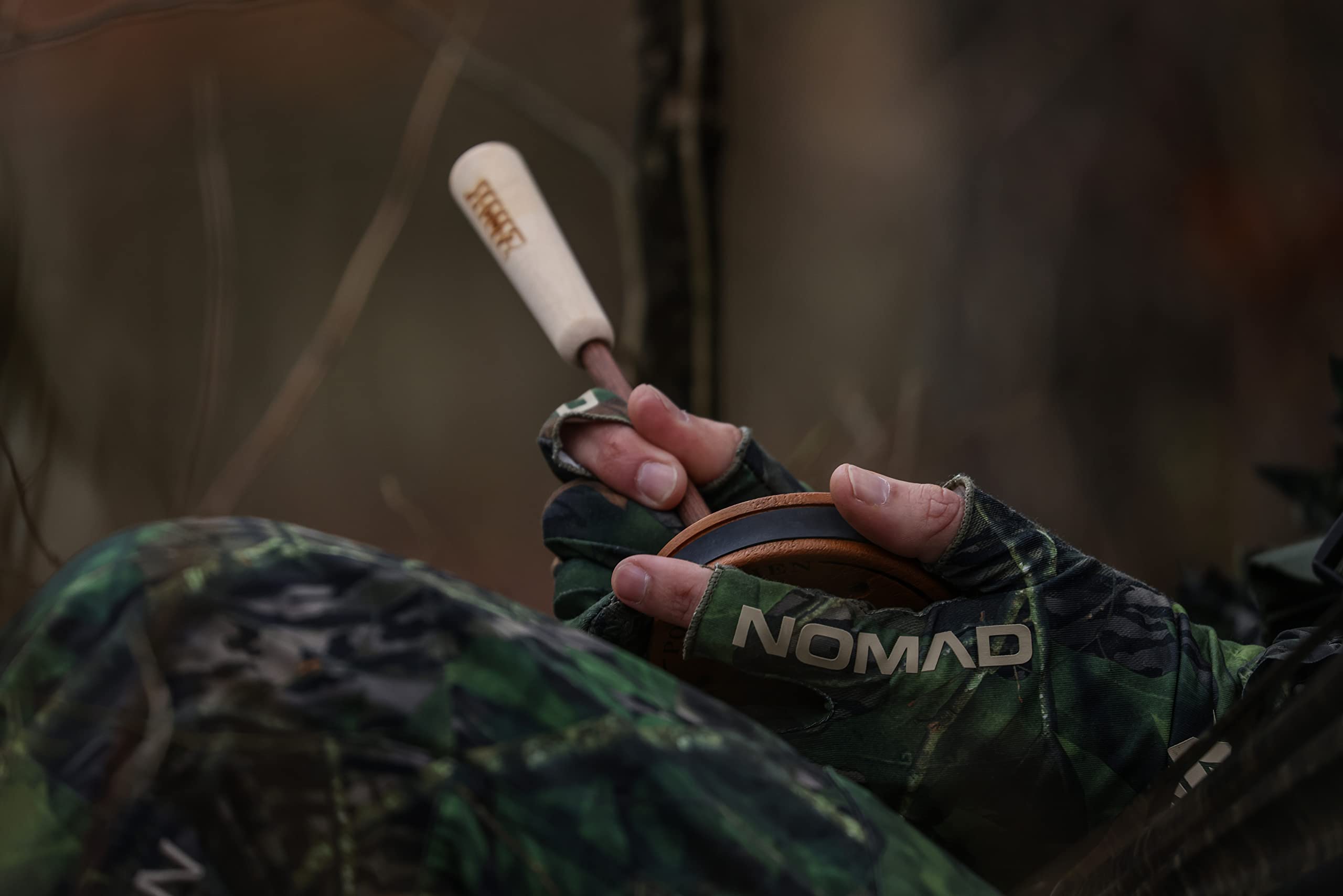 Nomad Mens Fingerless Turkey Glove | Camo Fingerless Hunting Glove, Mossy Oak Shadowleaf, Medium/Large
