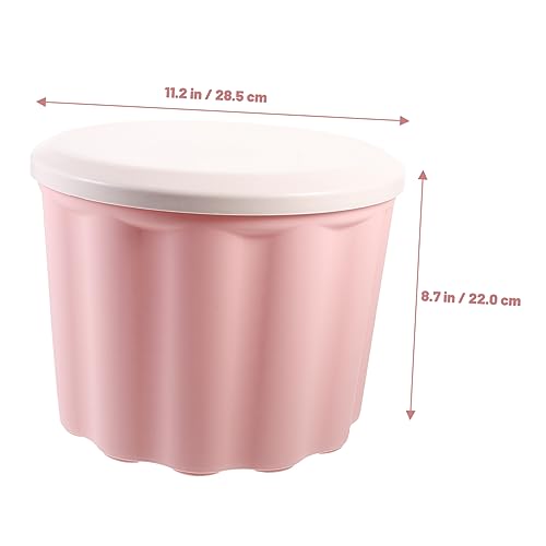 LIFKOME Storage Supply Storage Accessory Handheld Storage Container organizer bins household small stool under bed storage containers round storage bucket blocks Wardrobe plastic