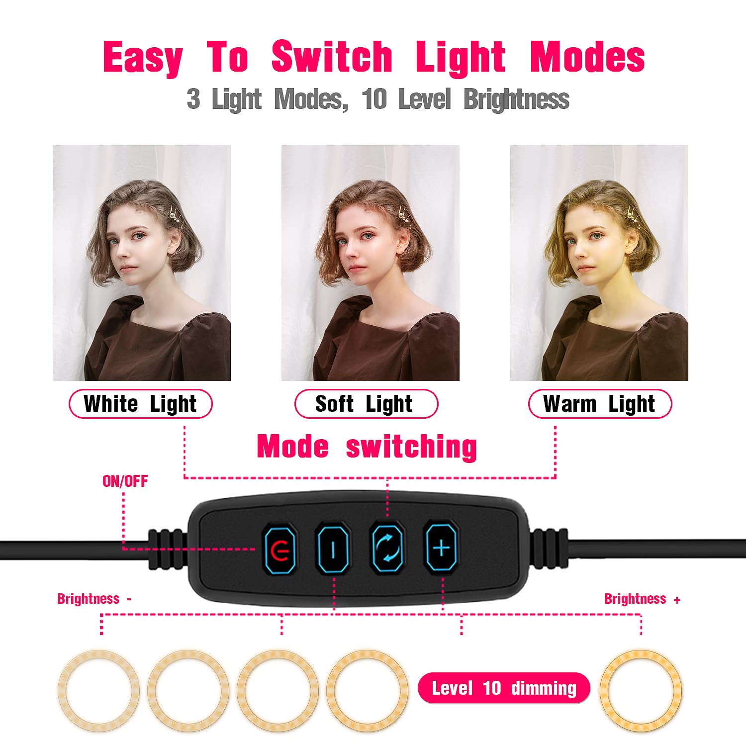 LED Ring Light with Tablet Tripod Stand Kit - 10'' Circle Ringlight with Cell Phone Holeder & Photo Selfie Remote for Tiktok YouTube Video Recording Zoom Meeting Makeup Lighting for iPad iPhone Laptop