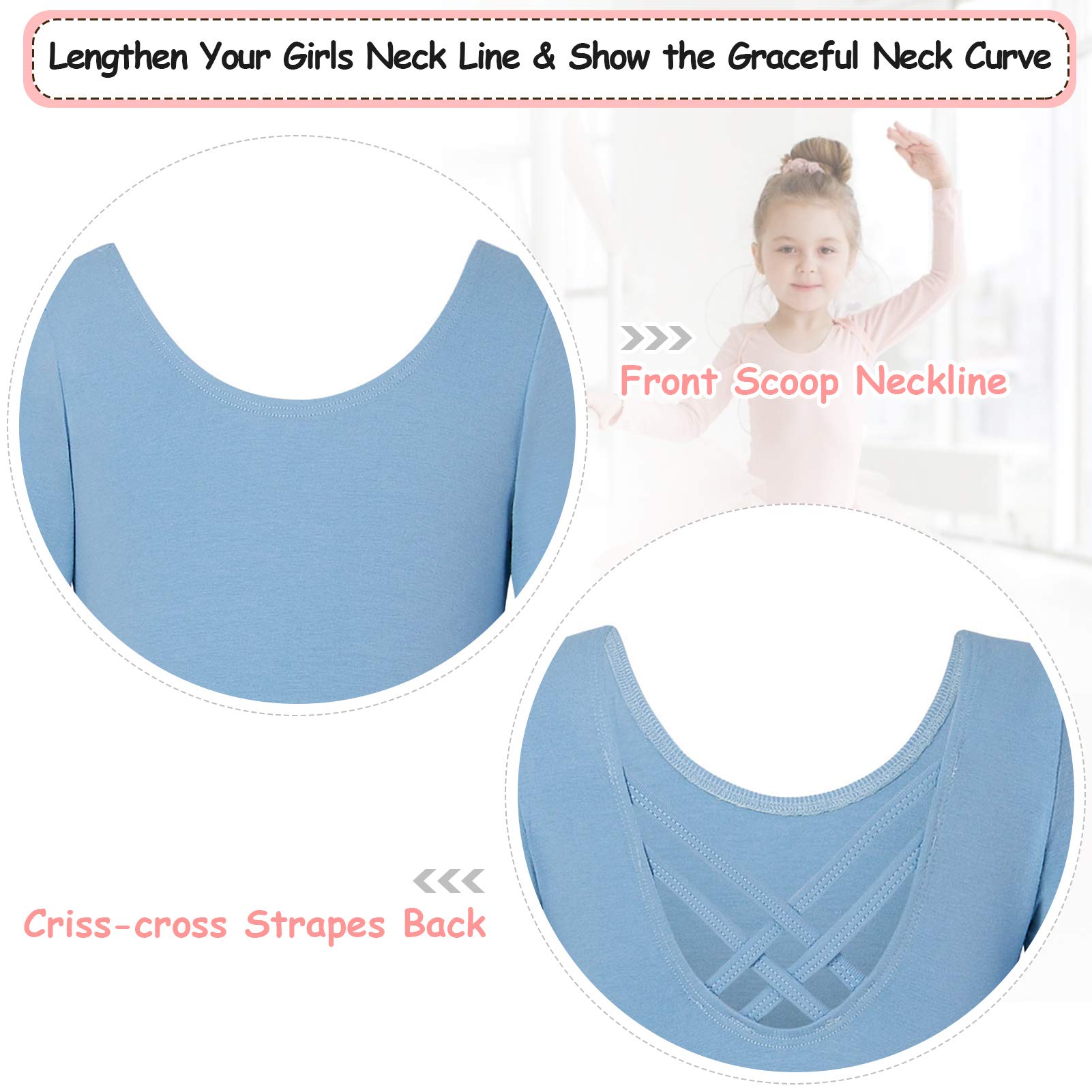 Move Dance Tutu Dance Clothes for Girls Childrens Ballet Leotards Dress 6 7 Yr Old Solid Color Auqa Unitard with Skirt for Gymnastic Exercise