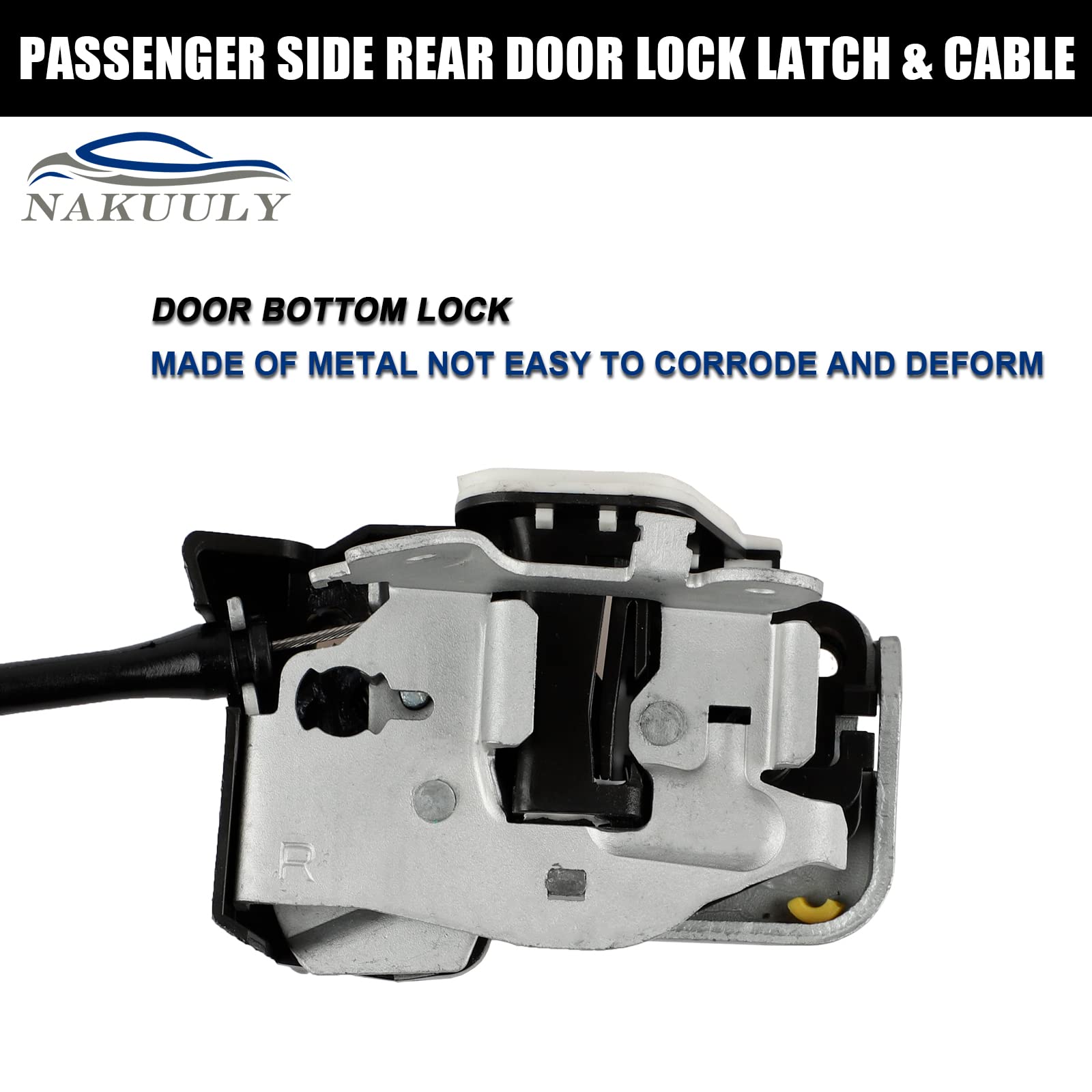 Nakuuly Left Driver Side Rear Door Lock Latch & Cable for Ford F250 F350 F450 F550 Super Duty 1999-2007, Upper and Lower Latches Assembly Replace 6C3Z-28264A01-A, 6C3Z28264A01A