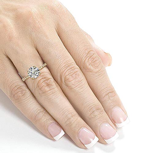 Kobelli Moissanite and Lab Grown Diamond Engagement Ring 1 3/4 CTW 14k Yellow Gold (GH/VS, DEF/VS), 6.5