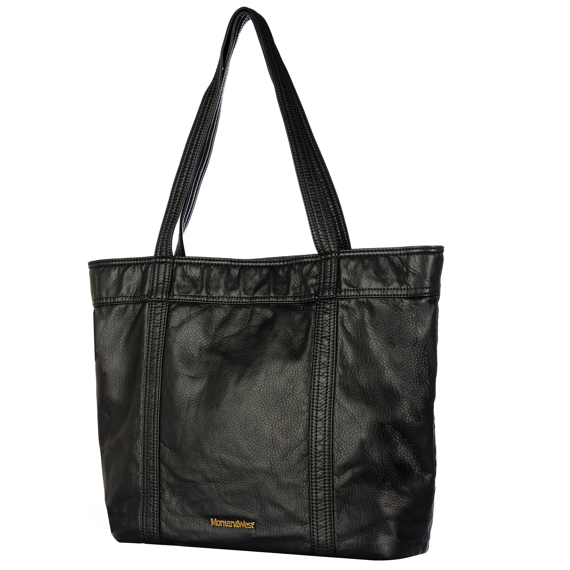 Montana West Purses and Handbags for Women Oversized Hobo Shoulder Bags Ultra Soft Washed Leather Tote Bag Black