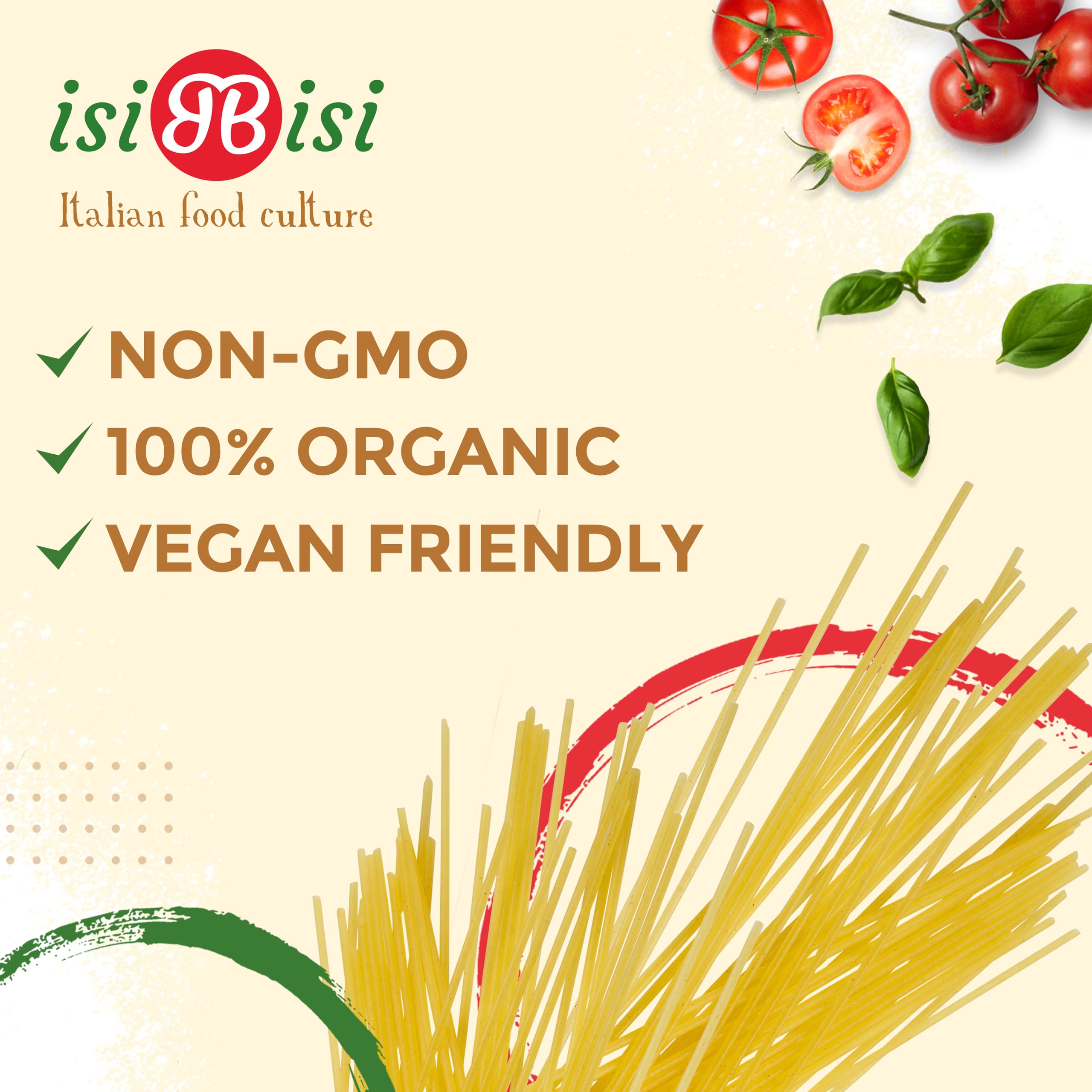 isiBisi Spaghetti Pasta - Organic Pasta Noodles, Authentic Italian Spaghetti - Vegan, Non GMO, Rice and Corn Flour - Made in Italy