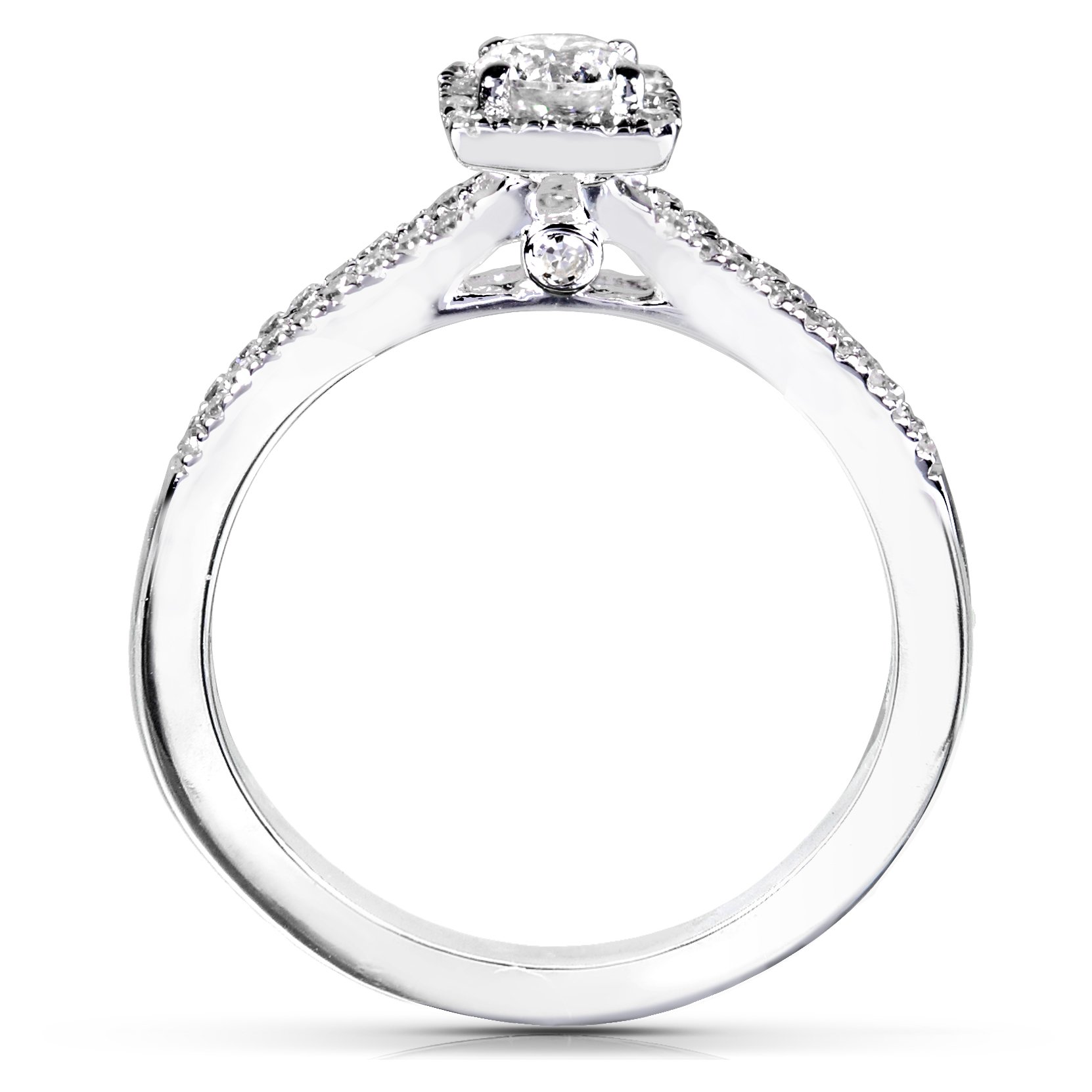 Kobelli Round Diamond Engagement Ring 1/3 carat (ctw) in 14k White Gold, Size 11, White Gold