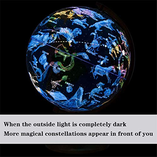 World Globe with Illuminated Constellations β 10" Light Up Globe For Kids & Adults β Interactive Geography education Earth Globe