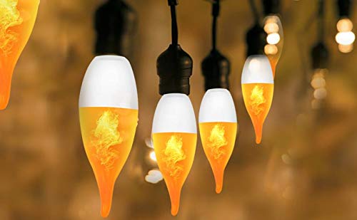 LED VIVID FLAME-LED Flame Bulb Flame Effect Light with UL Certification for E12 Base Chandelier Light Candle Light Bulbs LED Flickering Bulbs for Cafe/Garden/Hotel/Party/Bar(1 Pack)